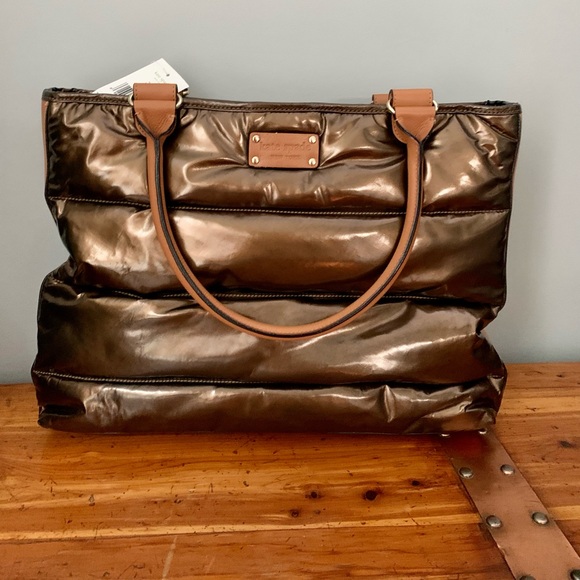 kate spade | Bags | Nwt Kate Spade Lucca Snowmass Shiny Quilted Bronze ...